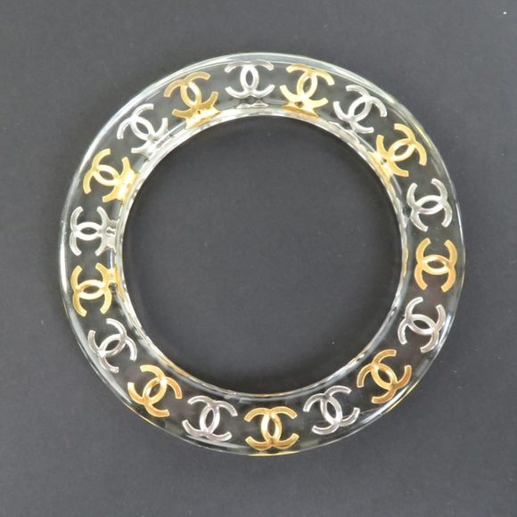 CHANEL | Jewelry | Chanel Bangle Bracelet Here Mark Resinmetal ...